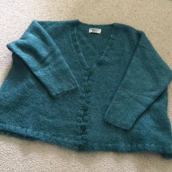 Sue P Knits | Sweaters | Blue Green Sue P Knits Hand Knit Mohair Cardigan | Poshmark